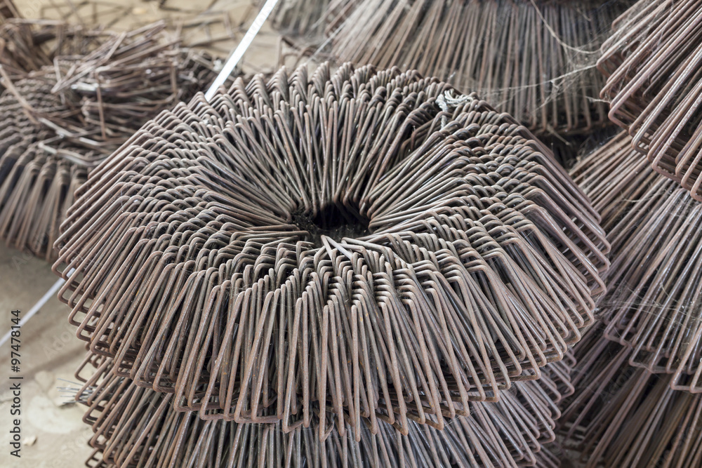 Column stirrups.A steel structure to be used Casting concrete pi Stock ...