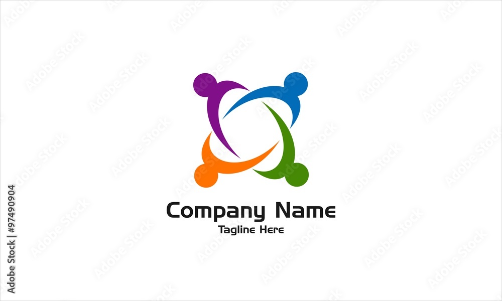 Connect People Group Logo Vector Stock Vector | Adobe Stock
