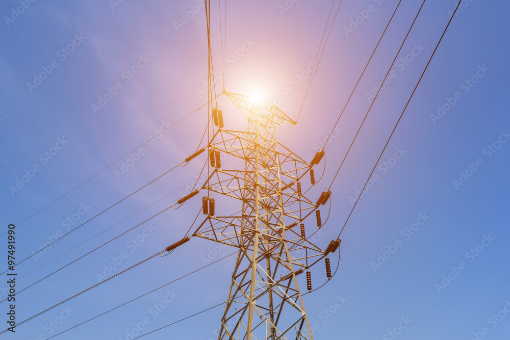 high voltage post.High-voltage tower,electric tower Stock Photo | Adobe ...