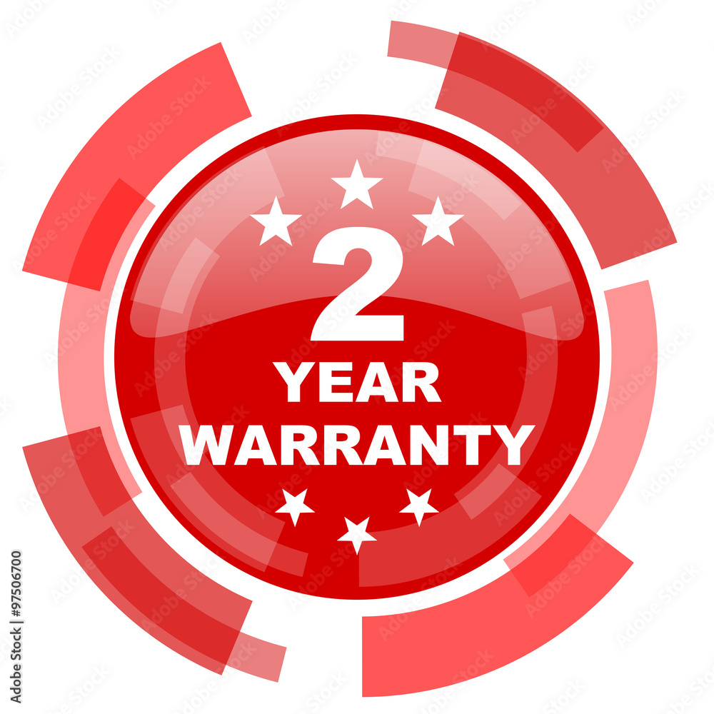 warranty guarantee 2 year red glossy web icon Stock Illustration ...