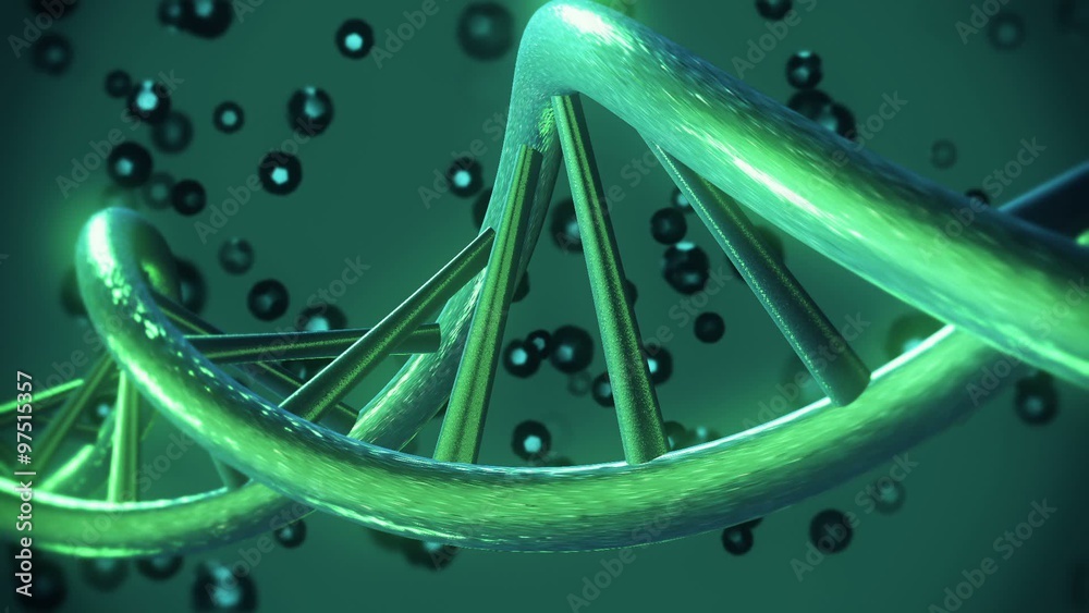 DNA helix in dark green color Stock Video | Adobe Stock