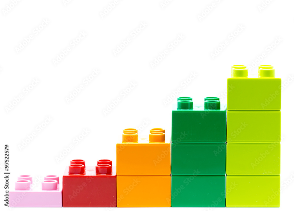 Lego graph of lego bricks isolated on a white background. Stock Photo ...