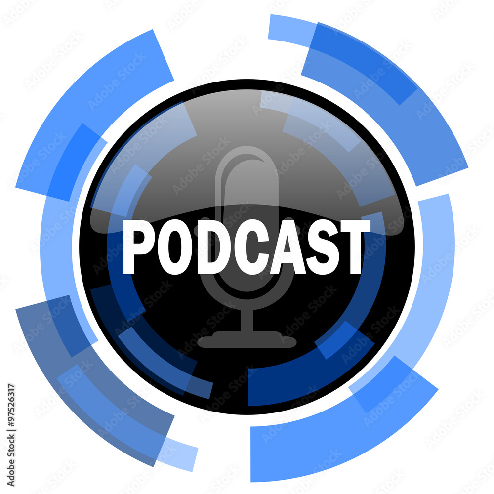 podcast black blue glossy web icon Stock Illustration | Adobe Stock