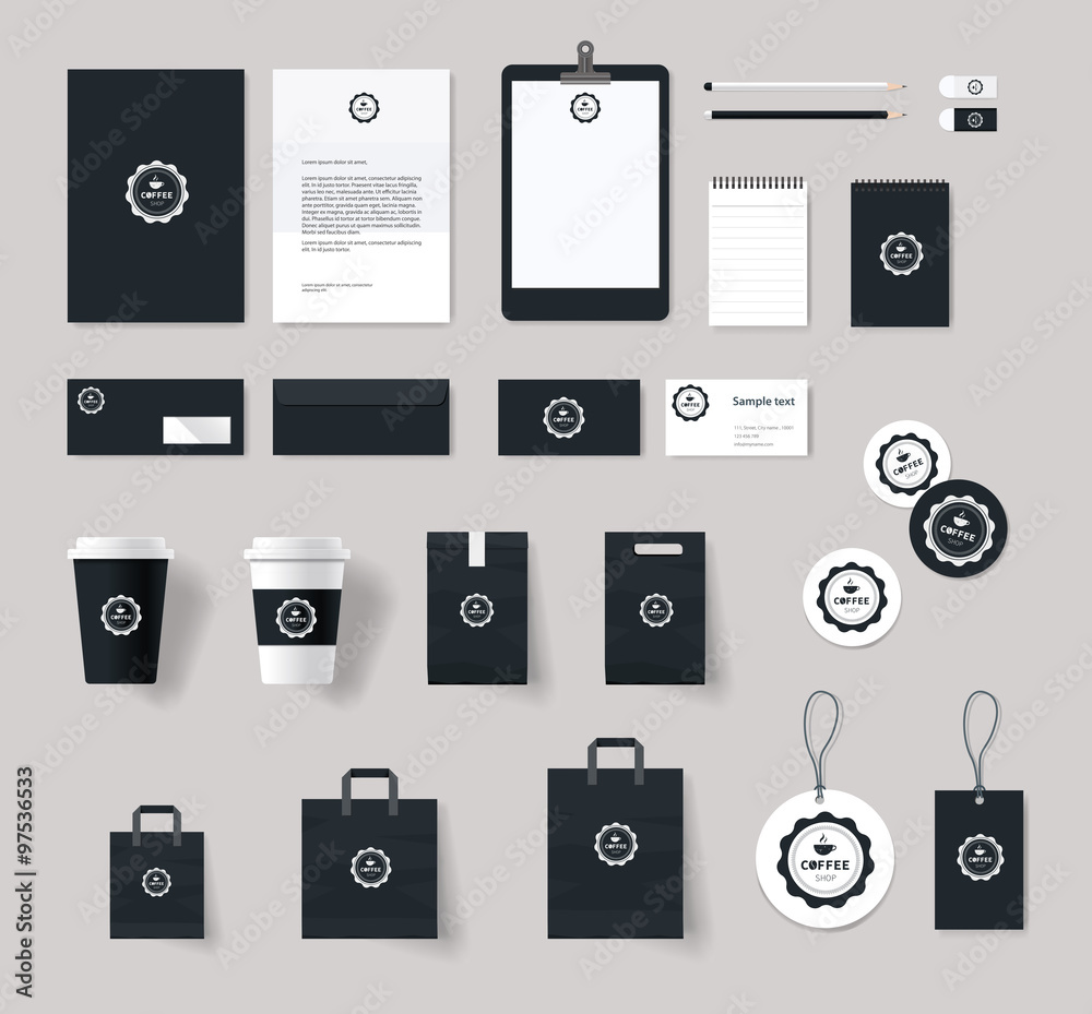 corporate branding identity mock up template for coffee shop and ...