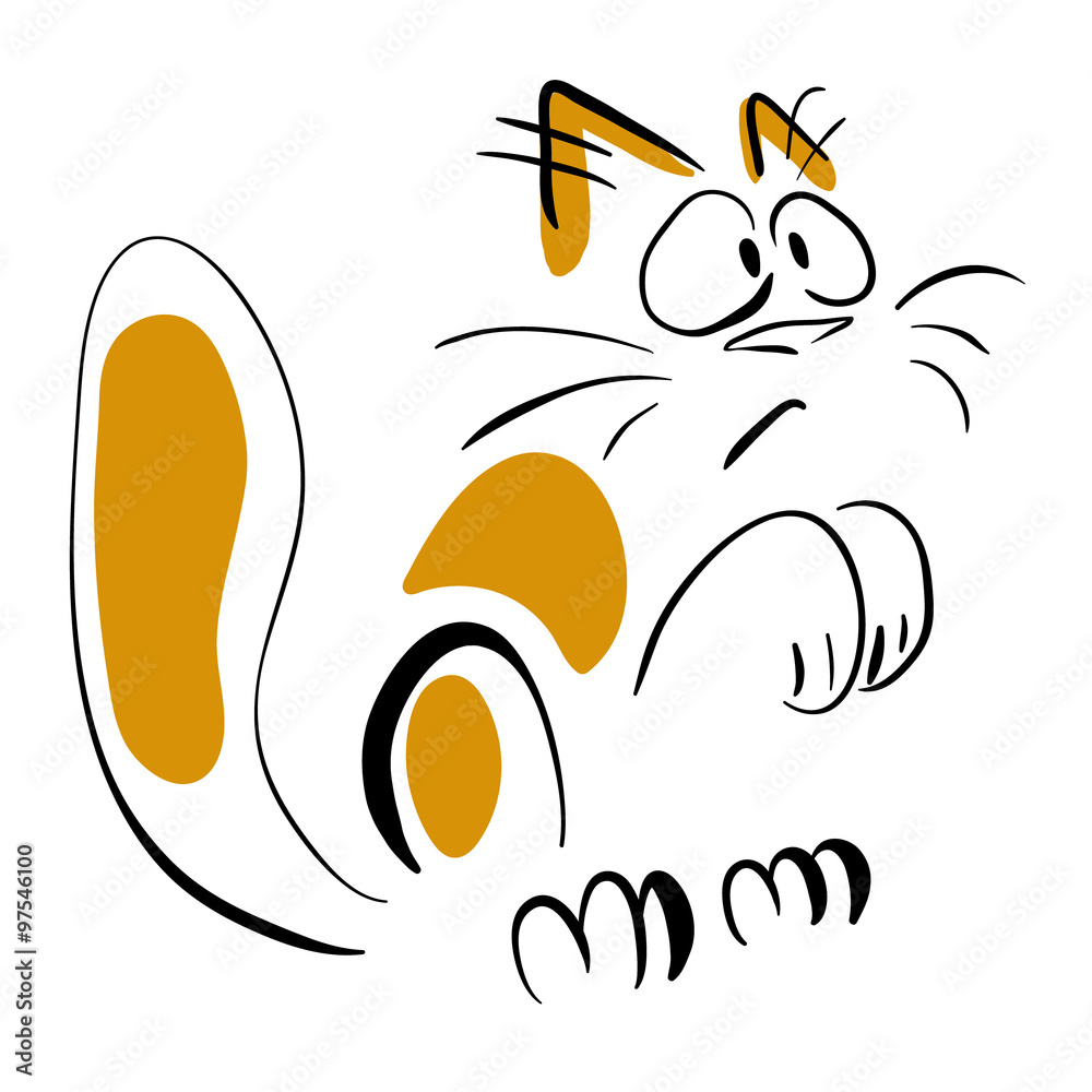 Cute begging cat. Vector illustration. vector de Stock | Adobe Stock