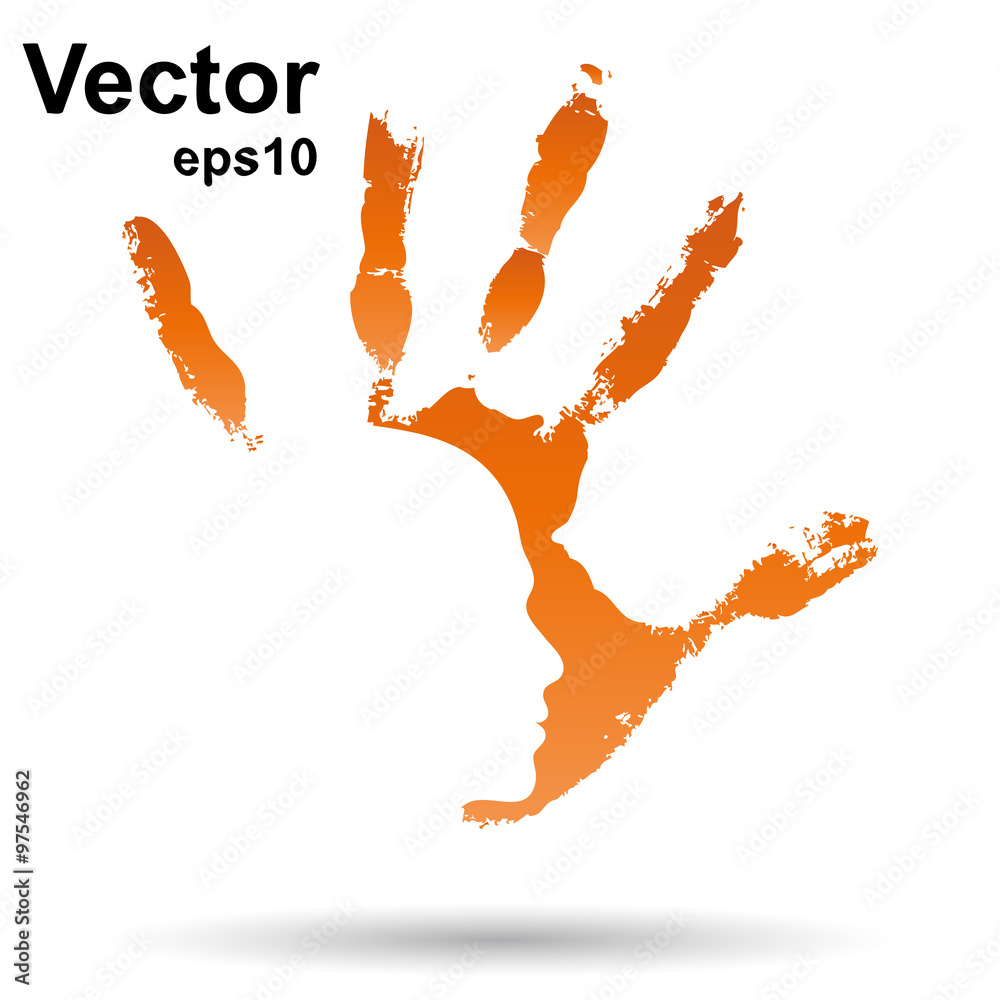 Vector conceptual abstract human child hand paint man face Stock Vector ...