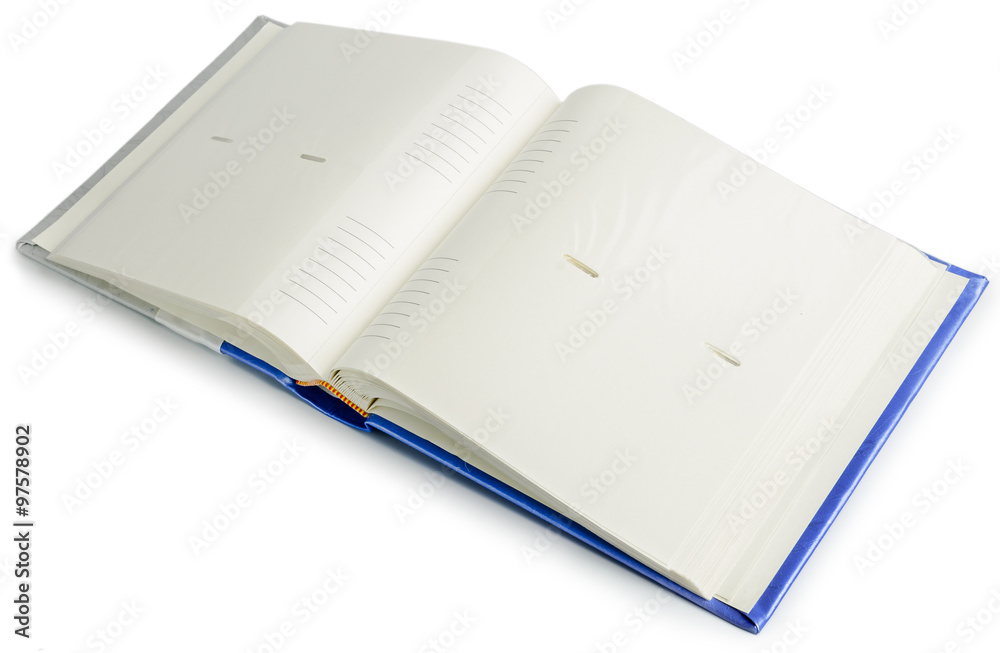 Open a blank blue book isolated background Stock Photo | Adobe Stock