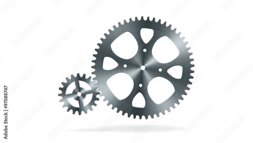 Simple animation of two gear wheels in grey colors Stock Illustration ...