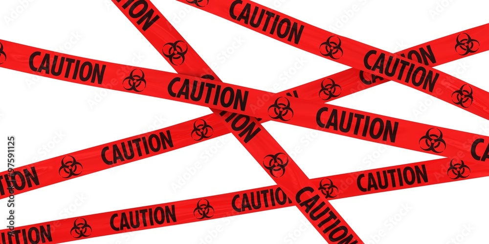 Red CAUTION Radioactive Symbol Barrier Tape Background Stock ...