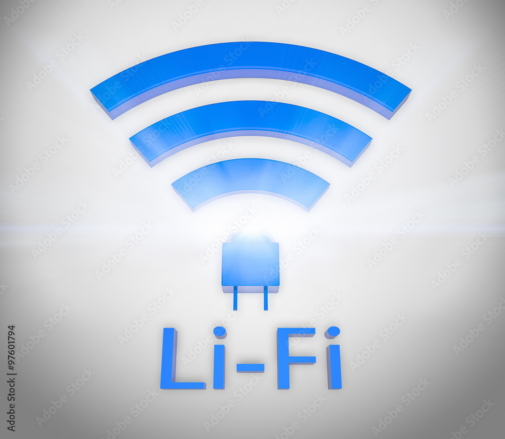 Li-Fi icon design. Li-Fi zone sign. isolated on white / black ...