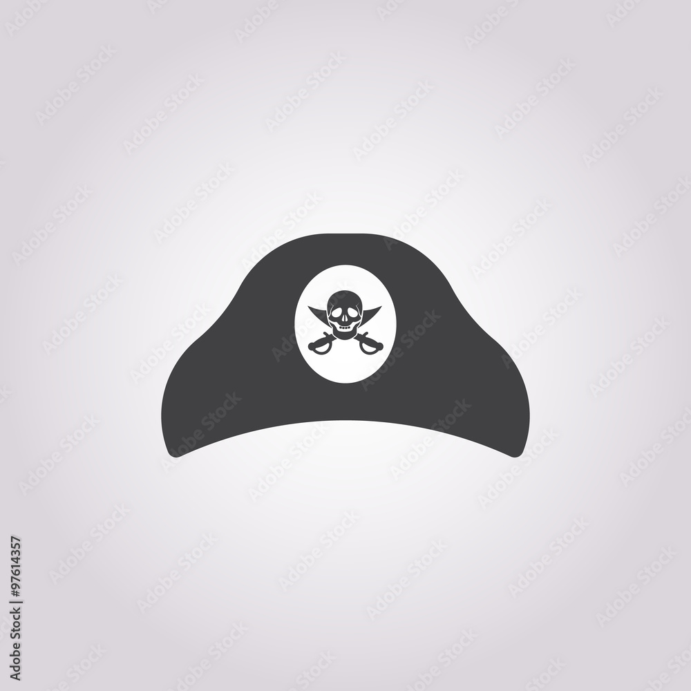 tricorn hat icon on white background Stock Vector | Adobe Stock