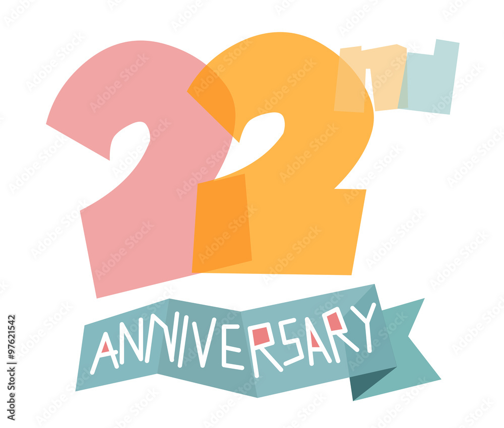 happy 22nd anniversary Stock Vector | Adobe Stock