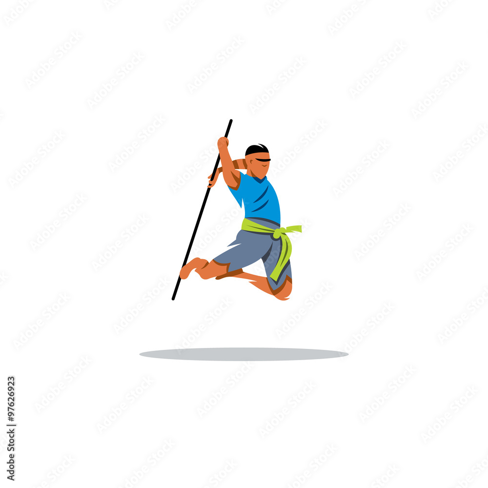 Kalaripayattu Indian martial art. Vector Illustration. Stock Vector ...