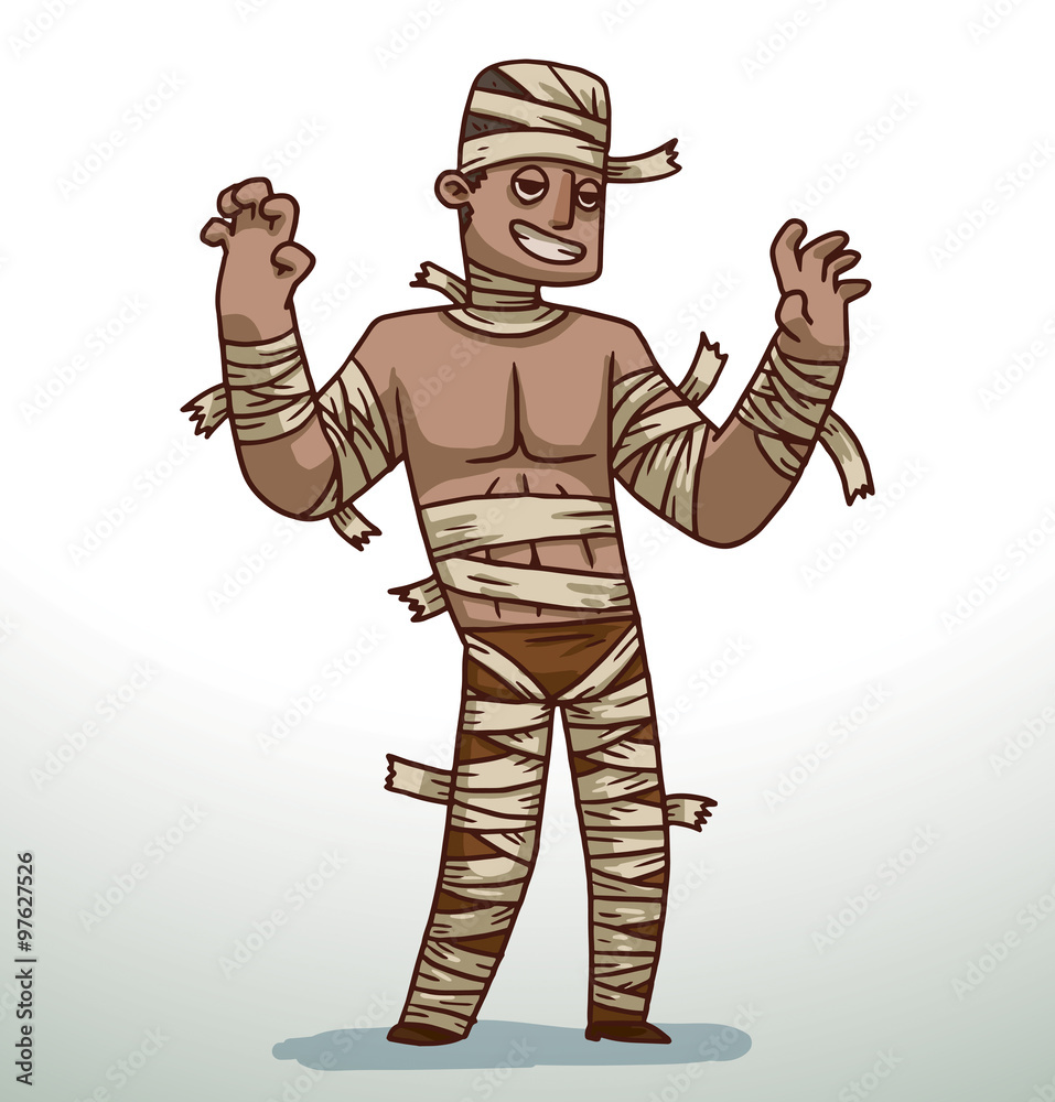 Vector cartoon image of a handsome man with black hair, brown trousers ...