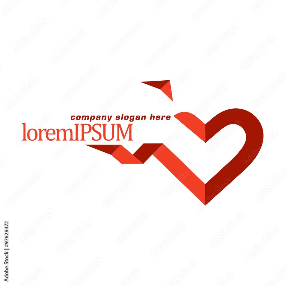 Vector of heart icon. Business icon for the company. Abstract symbol ...
