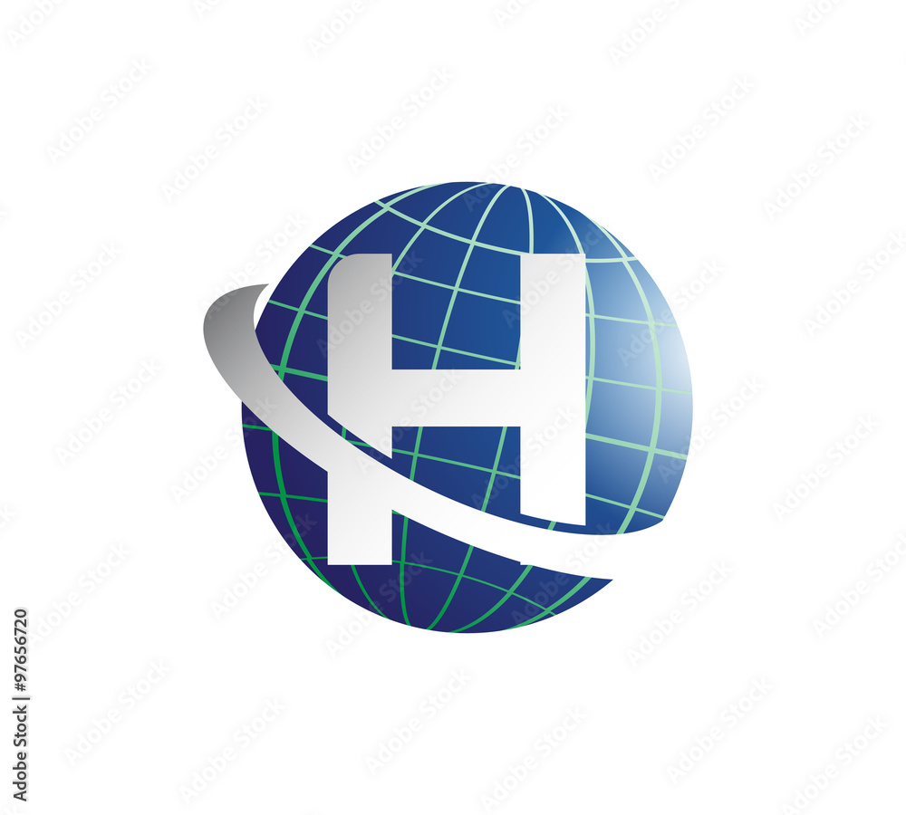 global logo with circle swoosh letter H Stock Vector | Adobe Stock