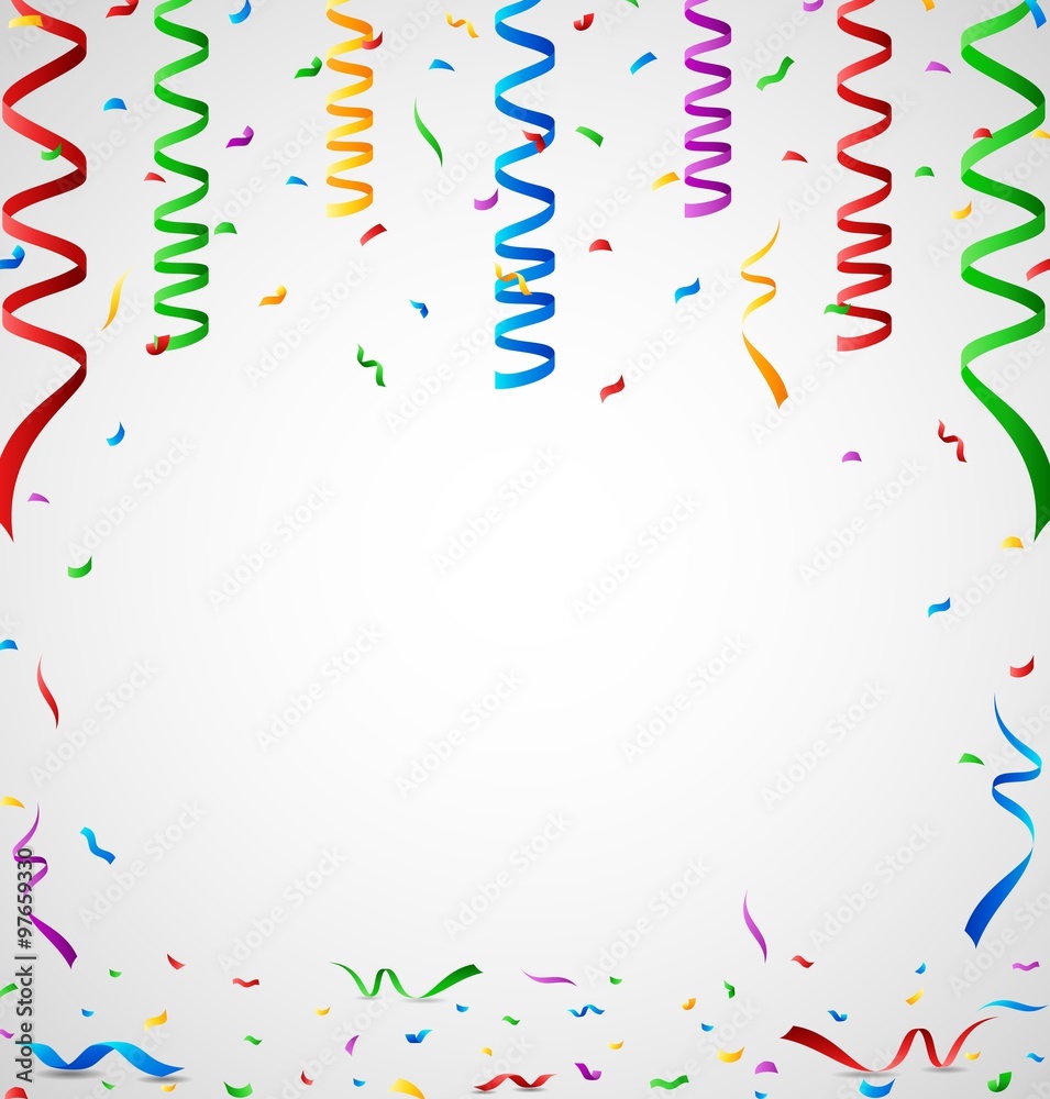 Colorful confetti on white background Stock-Vektorgrafik | Adobe Stock