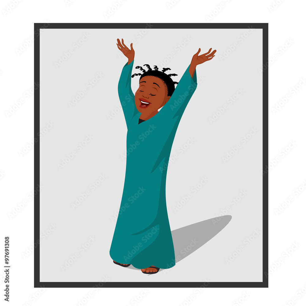 cartoon vector illustration of a lady singing choir church Stock Vector ...