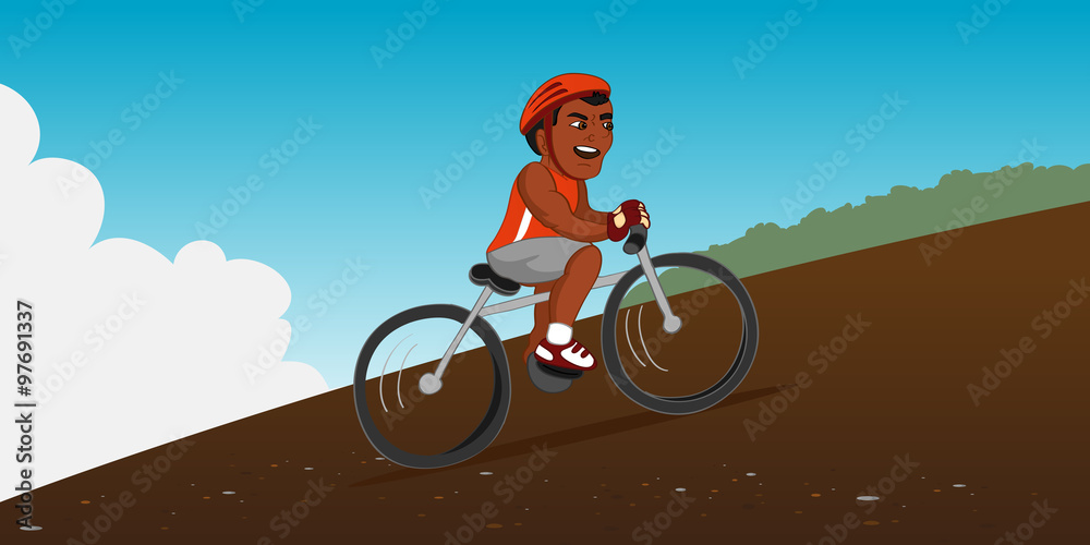 cartoon vector illustration of a man riding bike uphill Stock Vector ... cartoon vector illustration of a man riding bike uphill Stock Vector ...