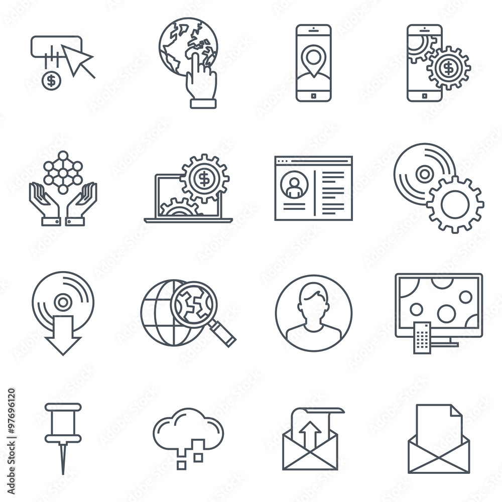 Technology icon set Stock Vector | Adobe Stock