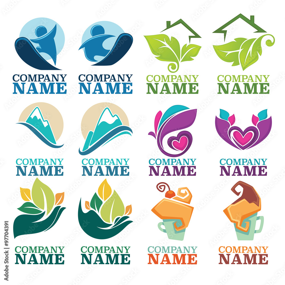 vector collection of mix logo and emblems Stock Vector | Adobe Stock