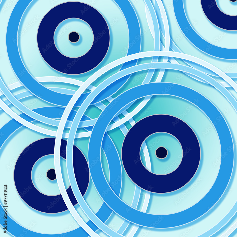 blue wave circle pattern abstract on blue background Stock Illustration ...