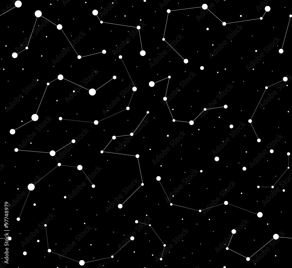 Space vector seamless endless texture with shining stars and ...