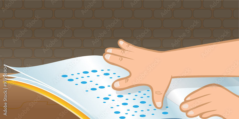 cartoon vector illustration of braille reading Stock Vector | Adobe Stock