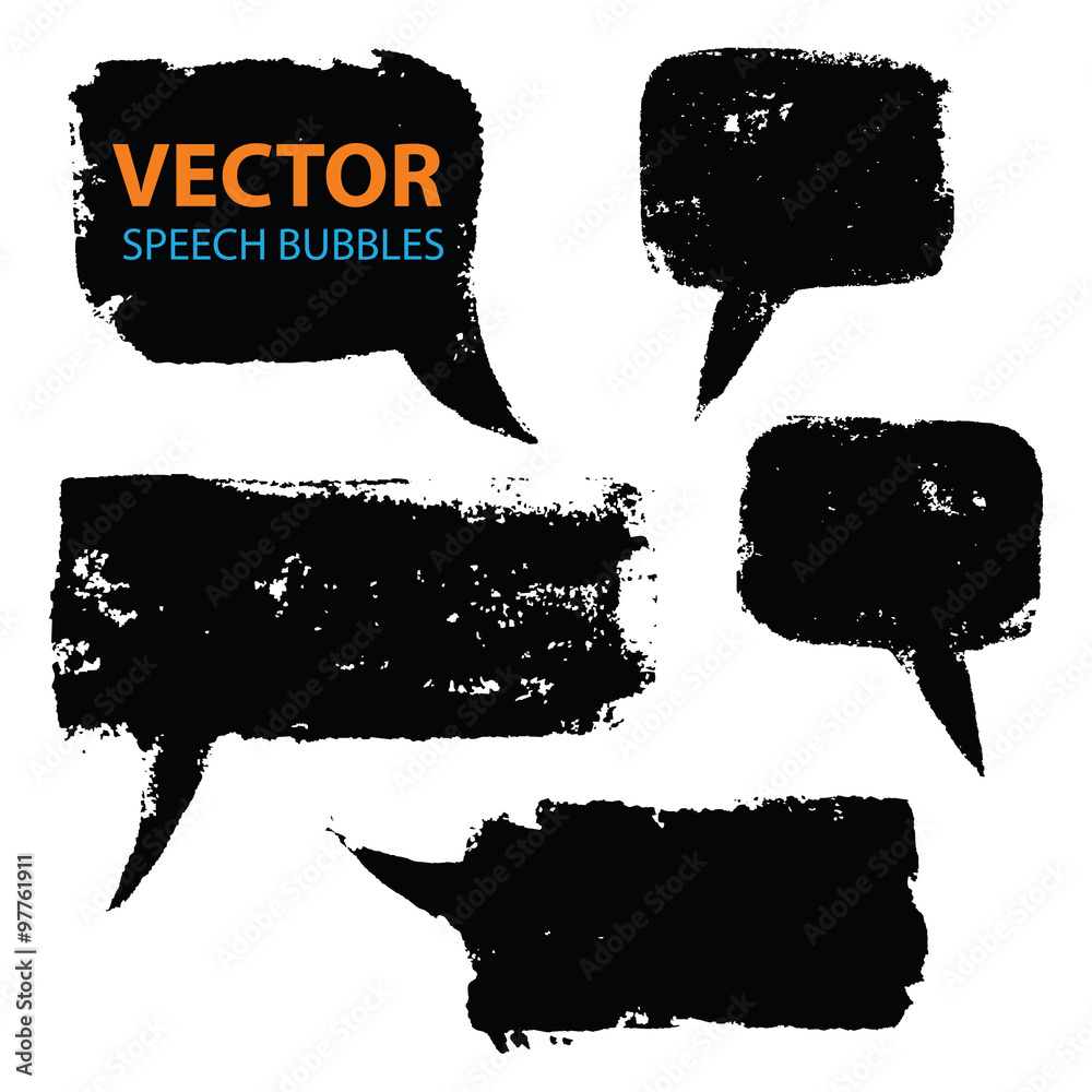 grunge speech bubbles Stock Vector | Adobe Stock