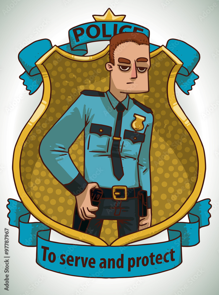 Police Officer Badge Cartoon