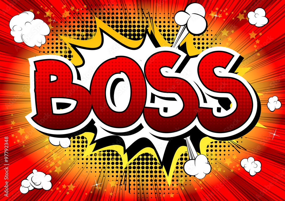 Boss - Comic book style word on abstract background. Stock Vector ...