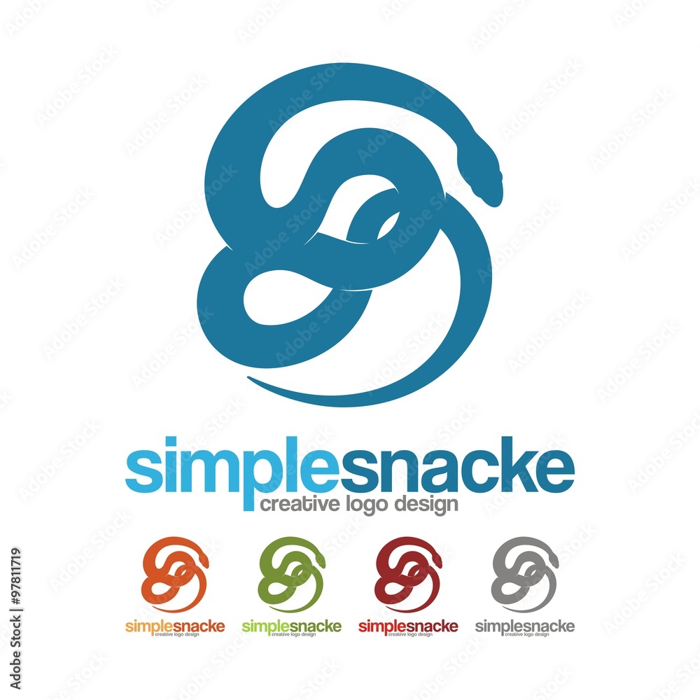 Simple Snake Logo Design Vector Stock Vector | Adobe Stock