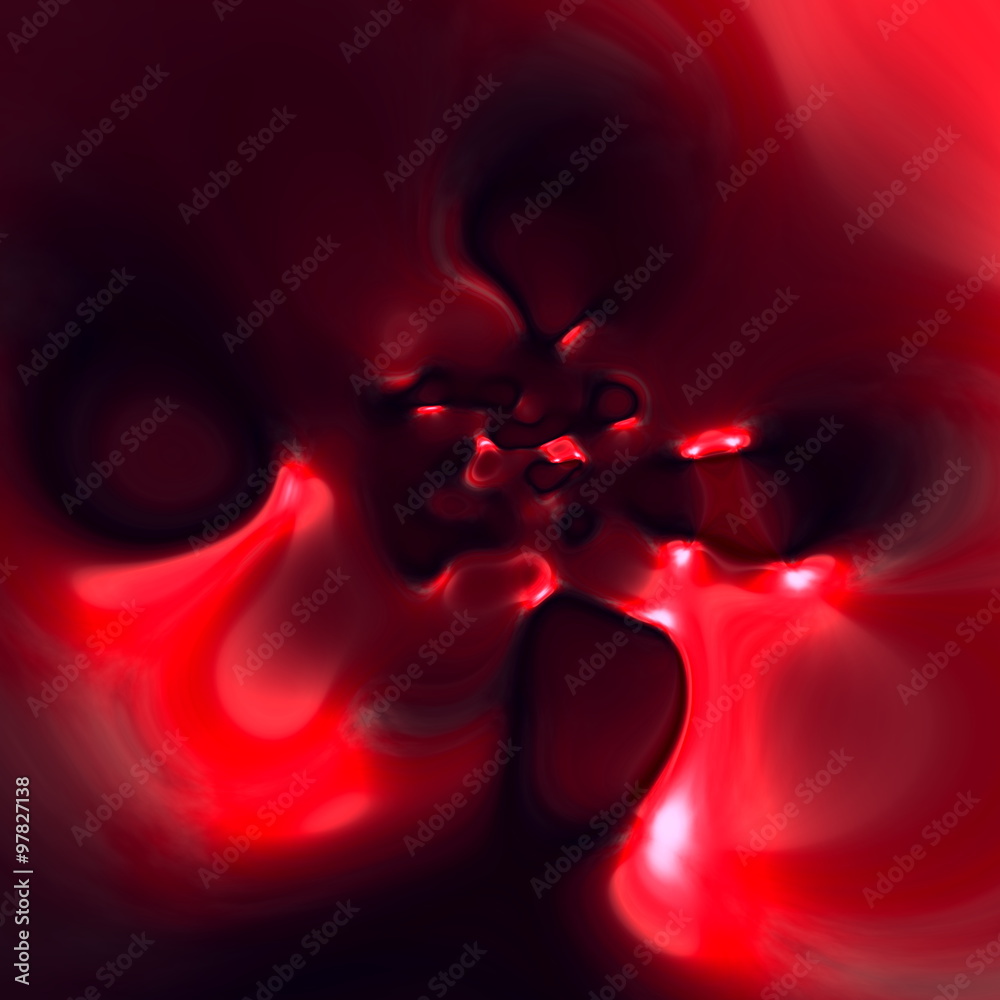 Abstract art illustration. Red blood splat. Pink cyber magma. Stock ...