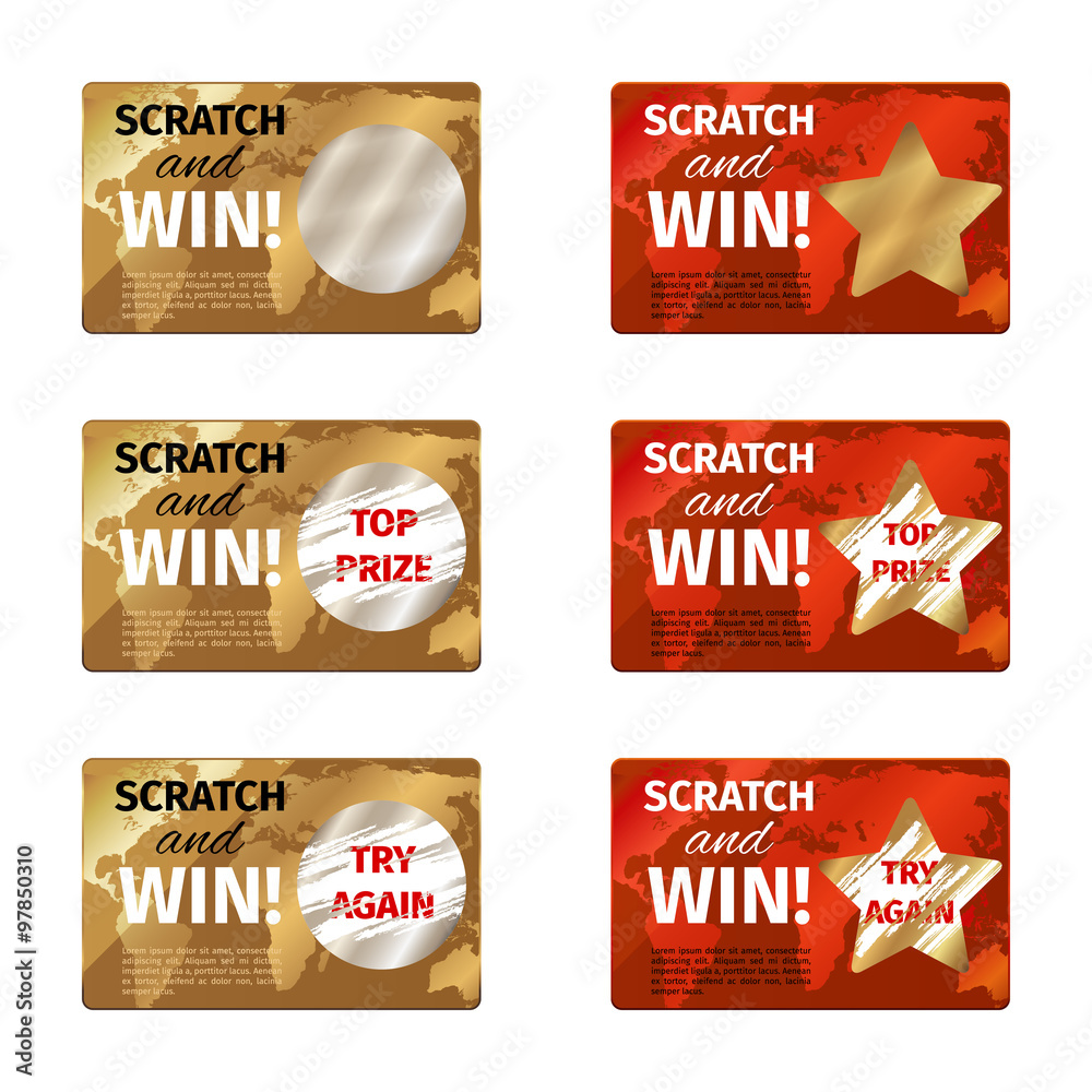 Scratch card vector design template Stock Vector | Adobe Stock