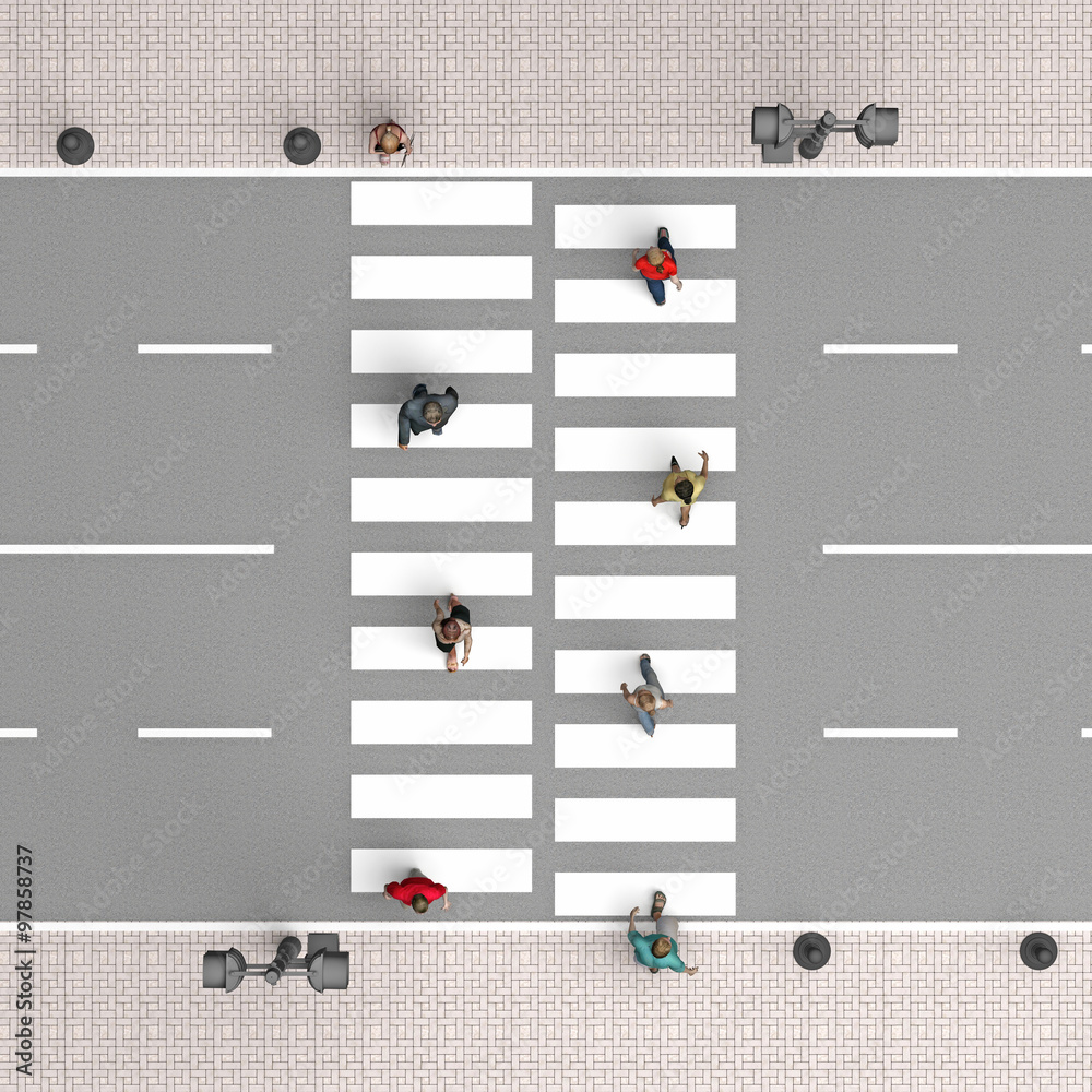 crosswalk top view Stock Illustration | Adobe Stock
