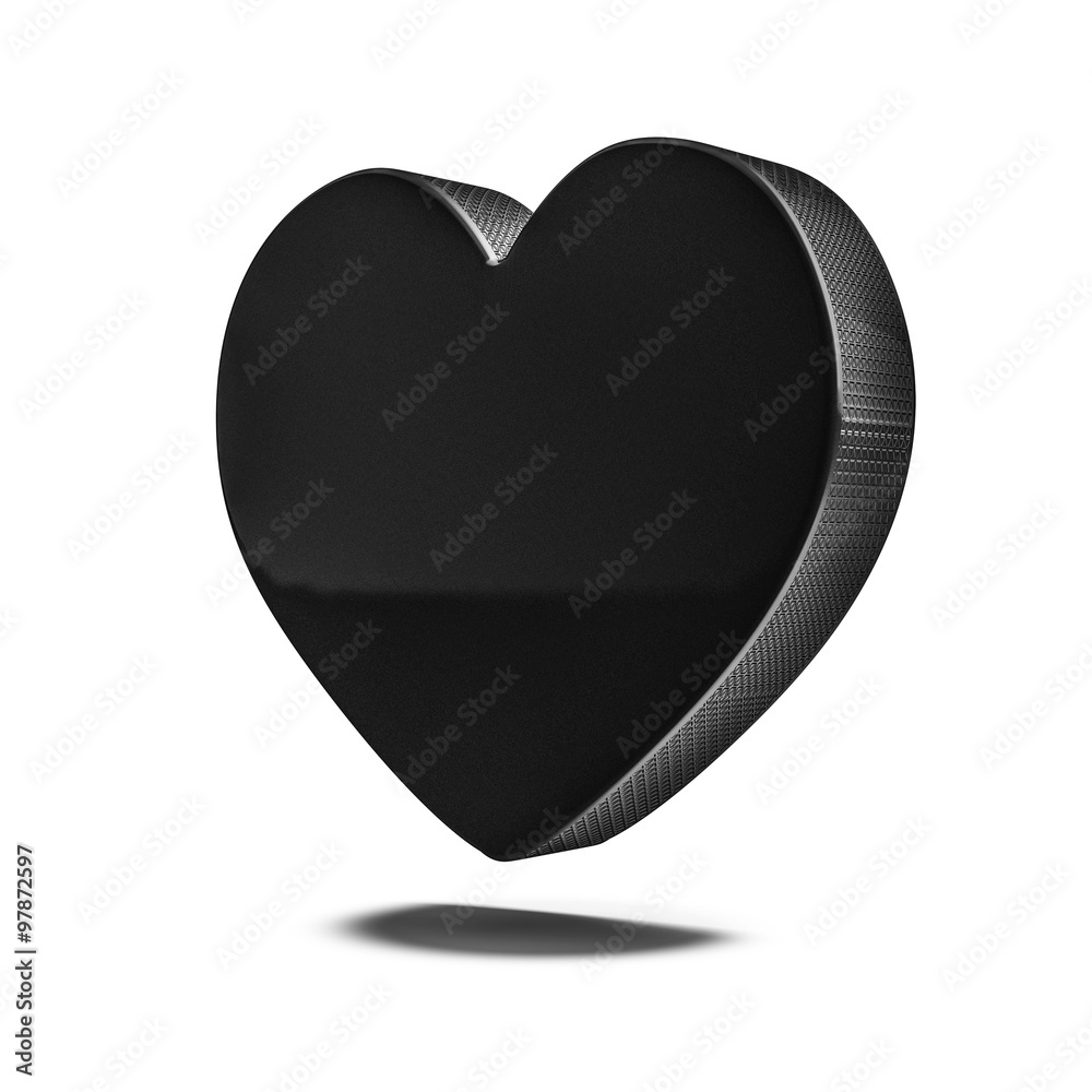 Hockey puck heart / 3D render of heart shaped ice hockey puck Stock ...