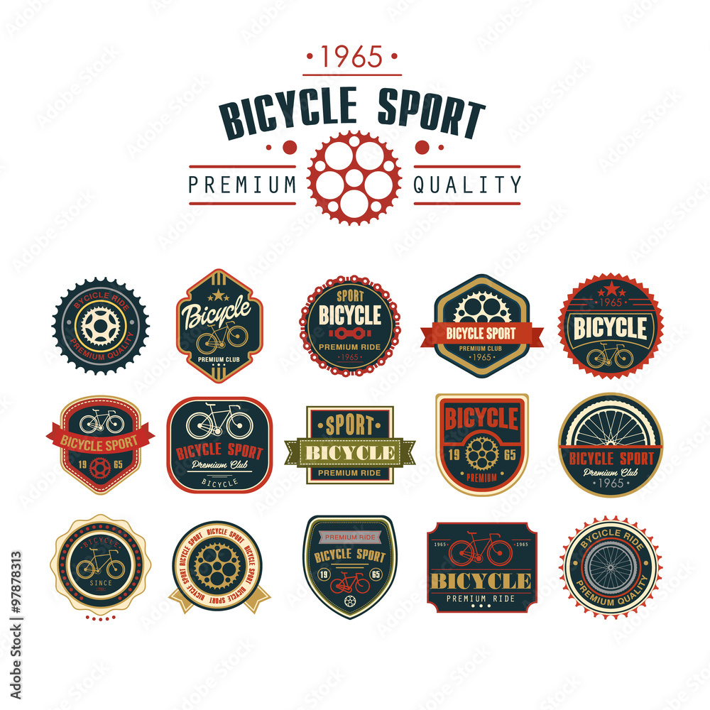 Bicycle set badges logos and labels Stock Vector | Adobe Stock