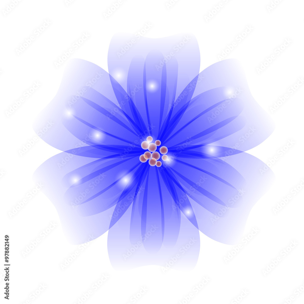 Vector background with blue flowers. EPS 10 Stock Vector | Adobe Stock