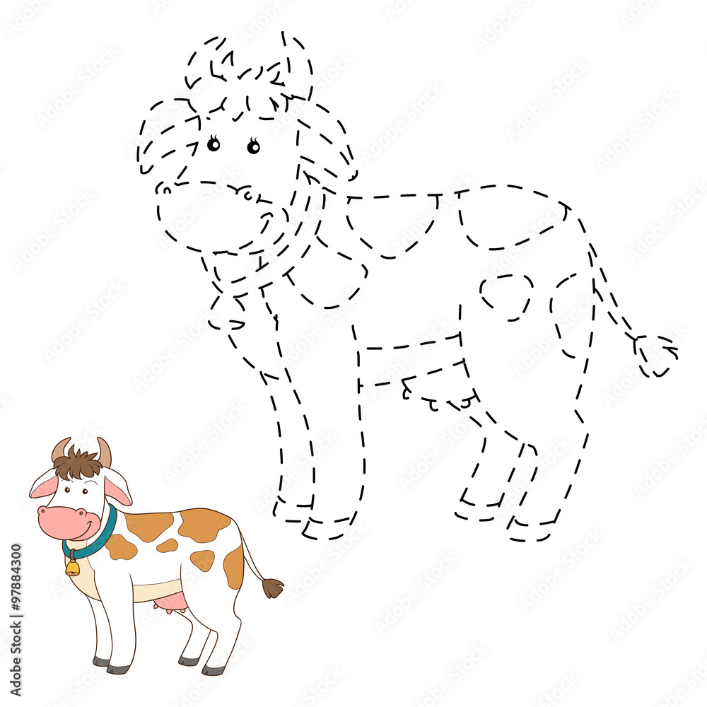 Connect the dots (cow) Stock Vector | Adobe Stock