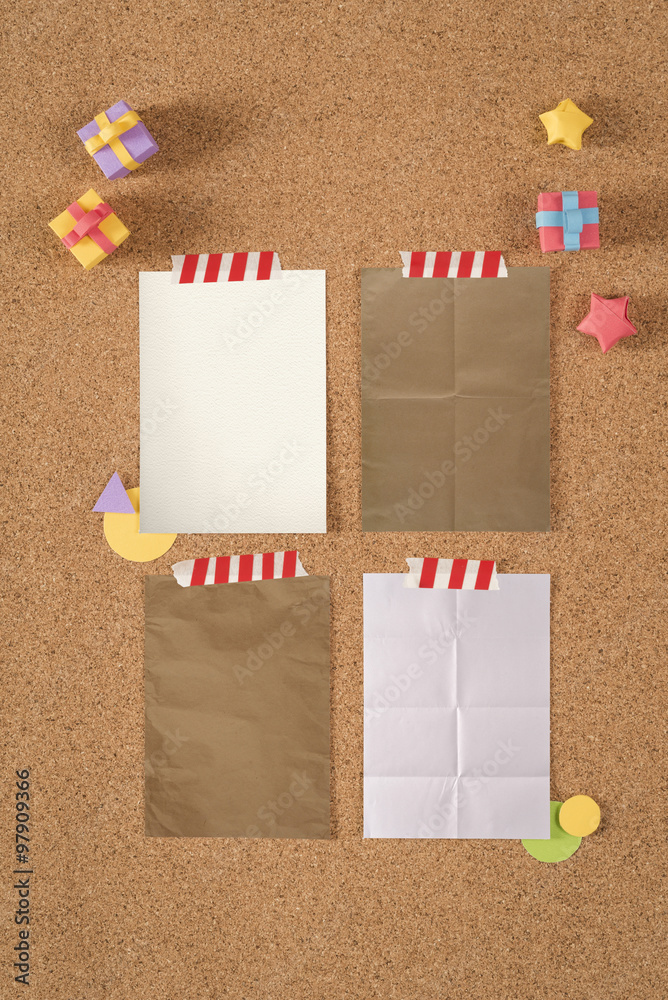 Paper texture kraft template cork notice board Stock Photo | Adobe Stock