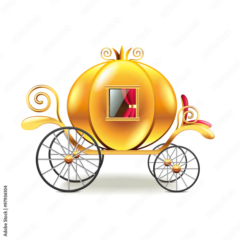 Princess carriage isolated on white vector Stock Vector | Adobe Stock