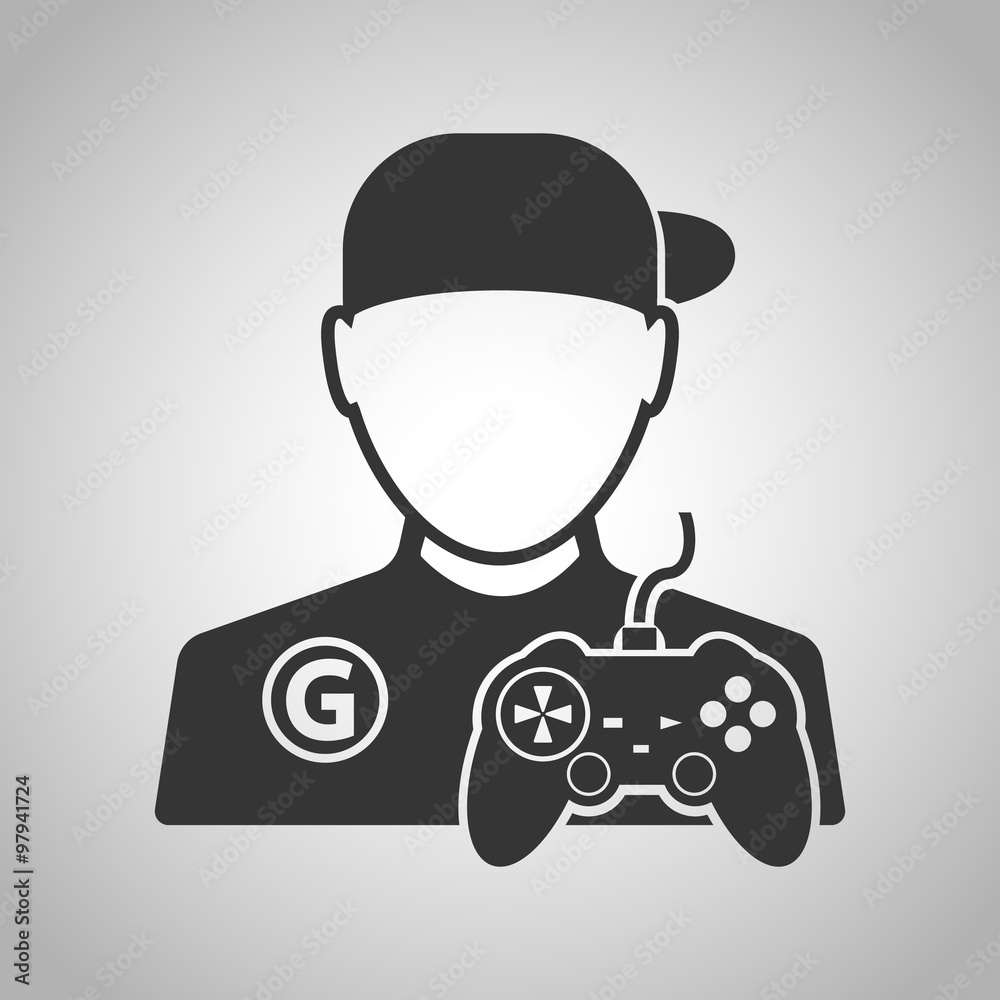 Gamer icon Stock Vector | Adobe Stock