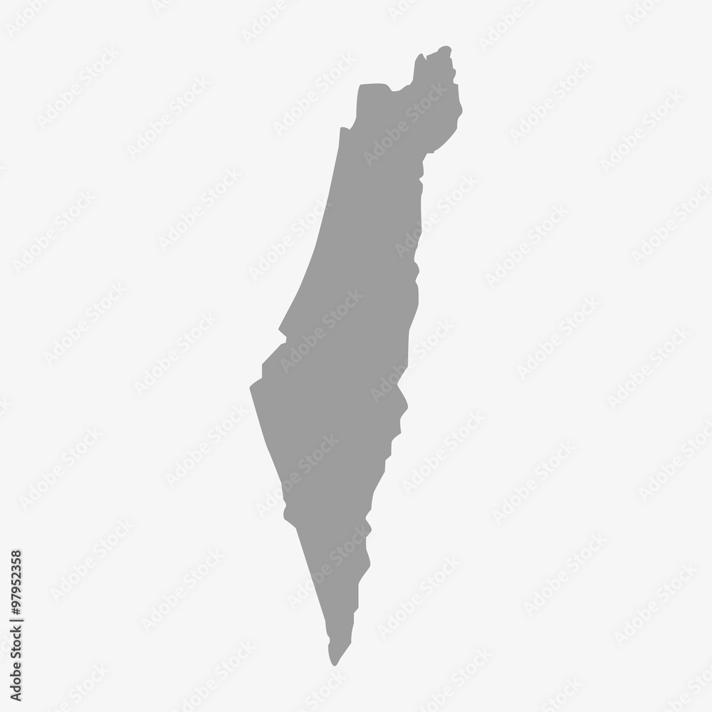 Map of Israel in gray on a white background Stock Vector | Adobe Stock