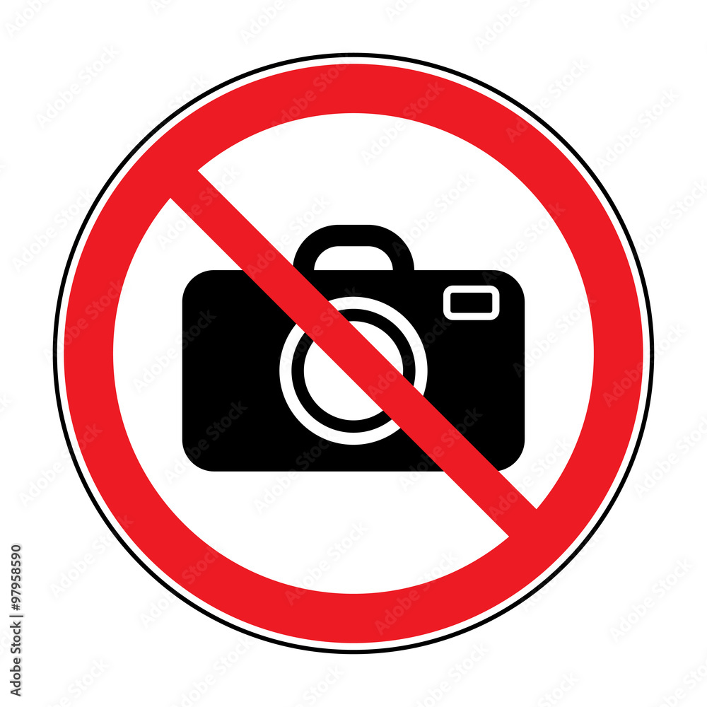 No photographing sign. Prohibition photo camera icon. Ban camera SLR ...