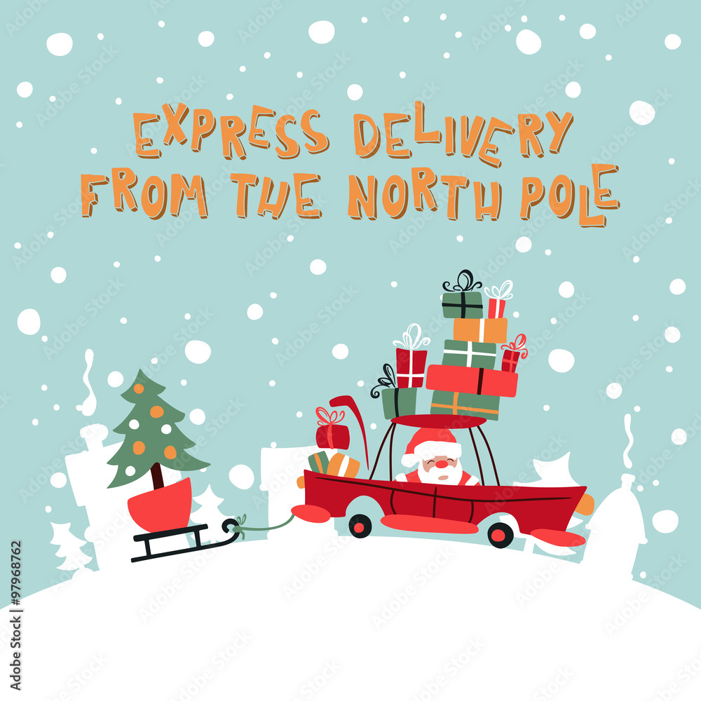 Santas Express illustration Stock Vector | Adobe Stock