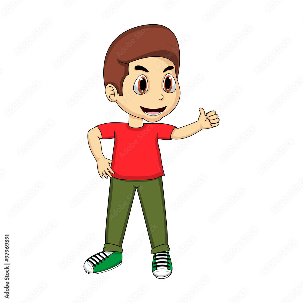 Cute Little Boy Cartoon - full color Stock Vector | Adobe Stock