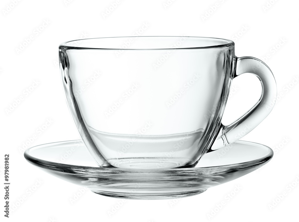 Glass cup isolated on white Stock Photo | Adobe Stock