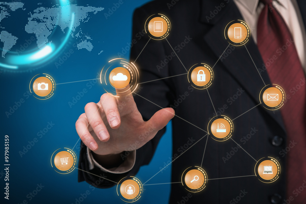 Virtual touch screen Stock Photo | Adobe Stock