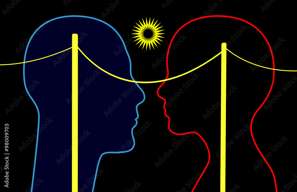 The Sympathy Concept. Couple sharing the same interest, opinion, goals ...