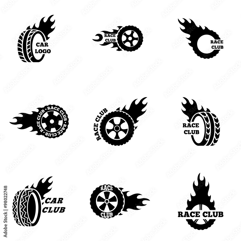Vector black Racing labels icon set. Racing labels Icon Object, Racing ...